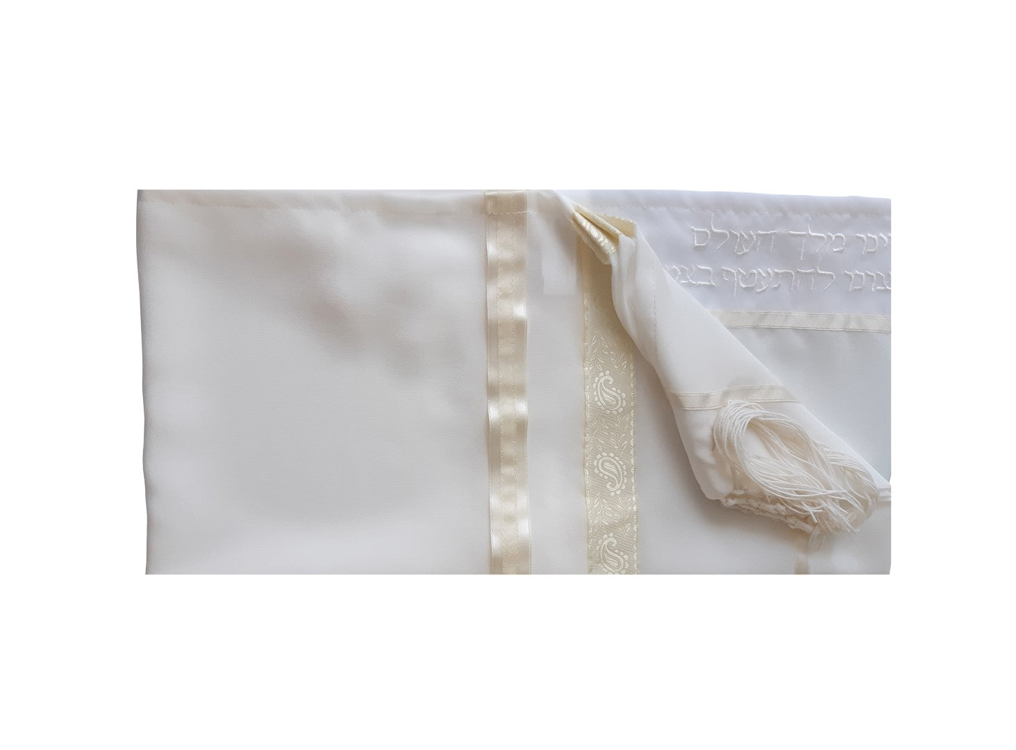 Cream Paisley Silk Tallit for women, Bat Mitzvah Tallit, Girl's Tallit ...