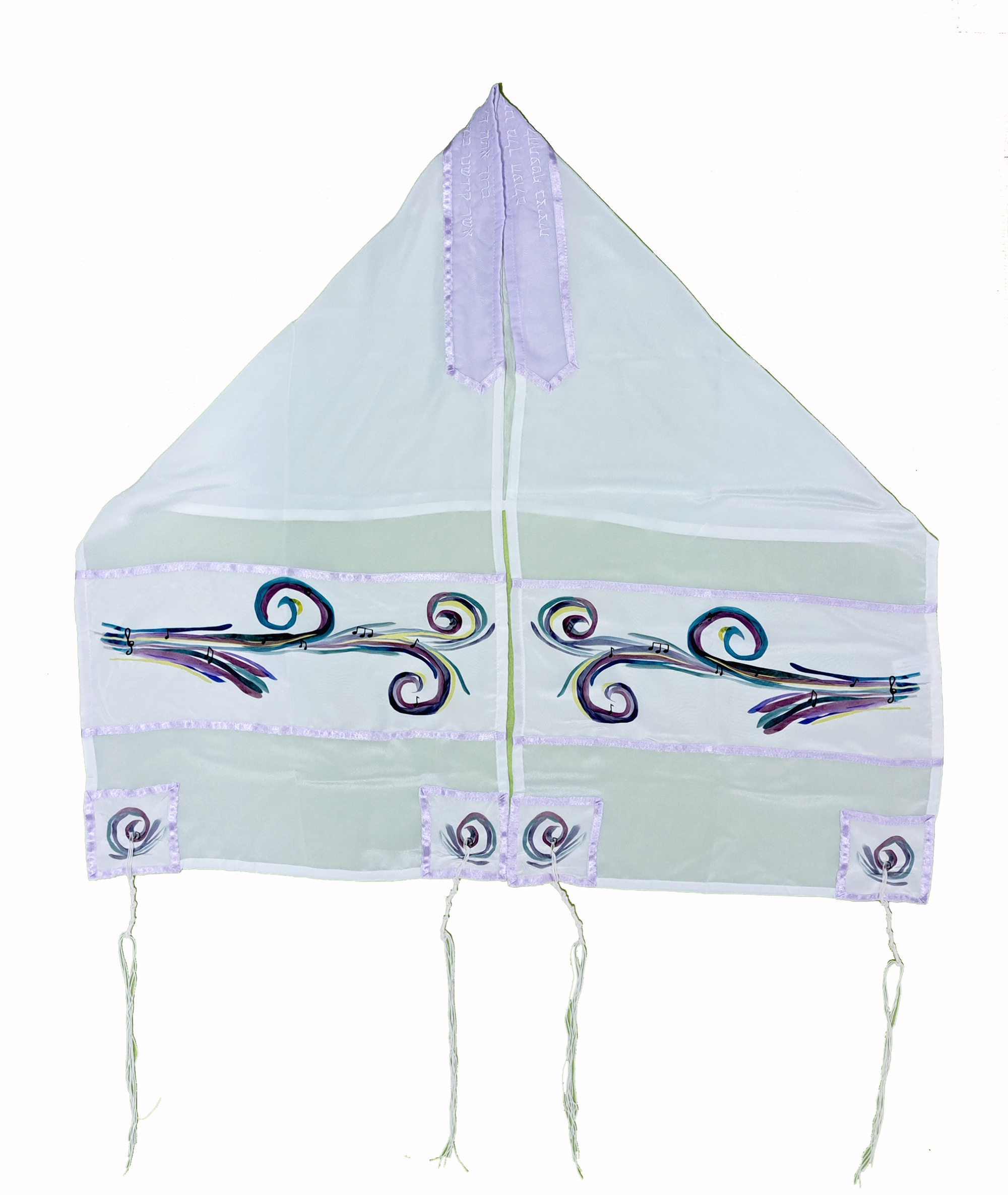 Musical Tallit for Women in Lilac Shades, Silk Tallit for Girl, Bat Mi ...