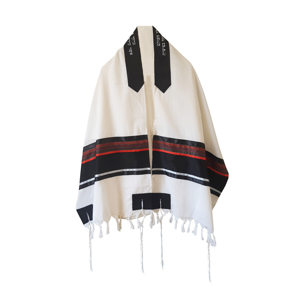 Red and Black Tallit, Bar Mitzvah Tallit Set – Galilee Silks