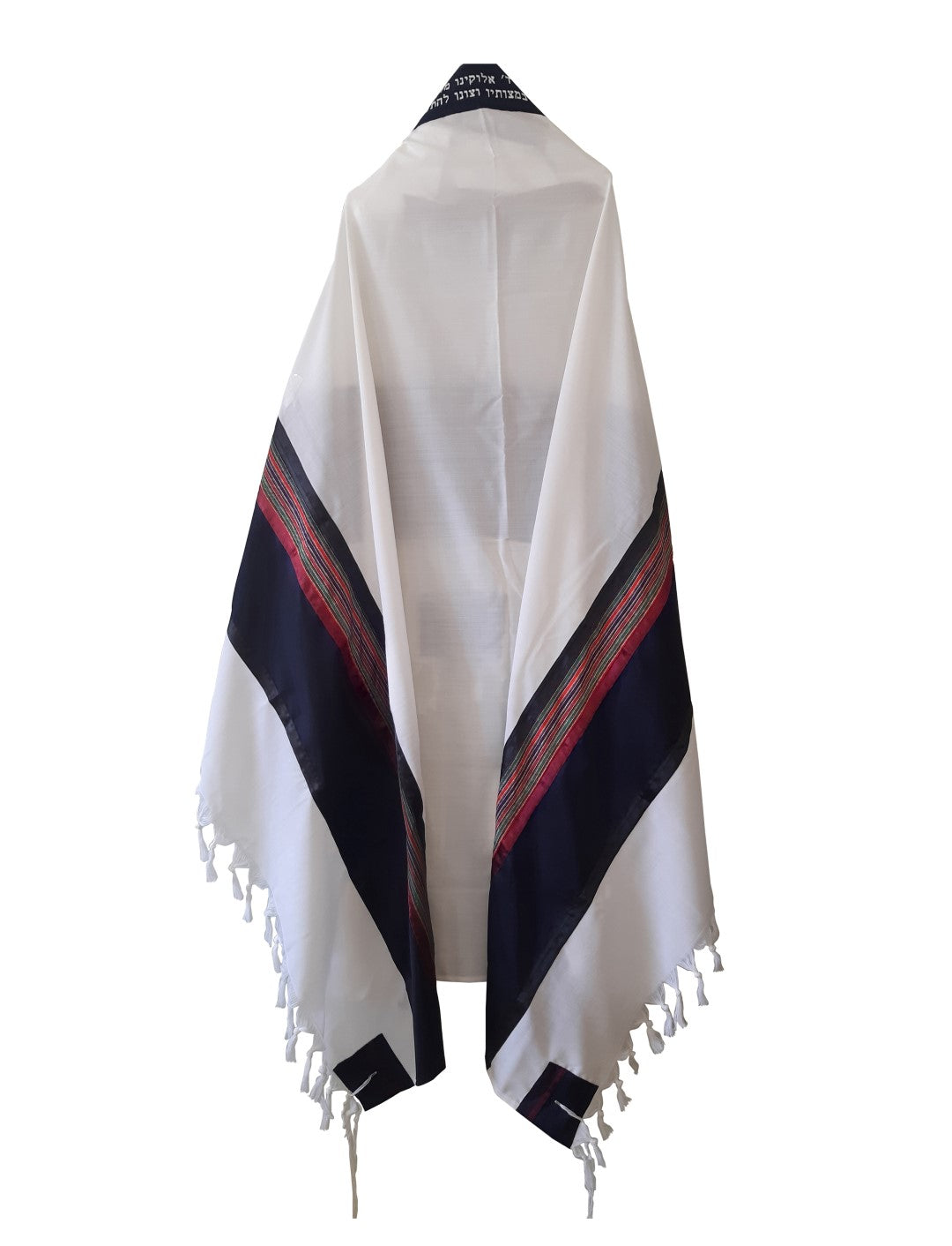 Dark Blue and Multi-Colors Wool Tallit, Wedding Tallit – Galilee Silks