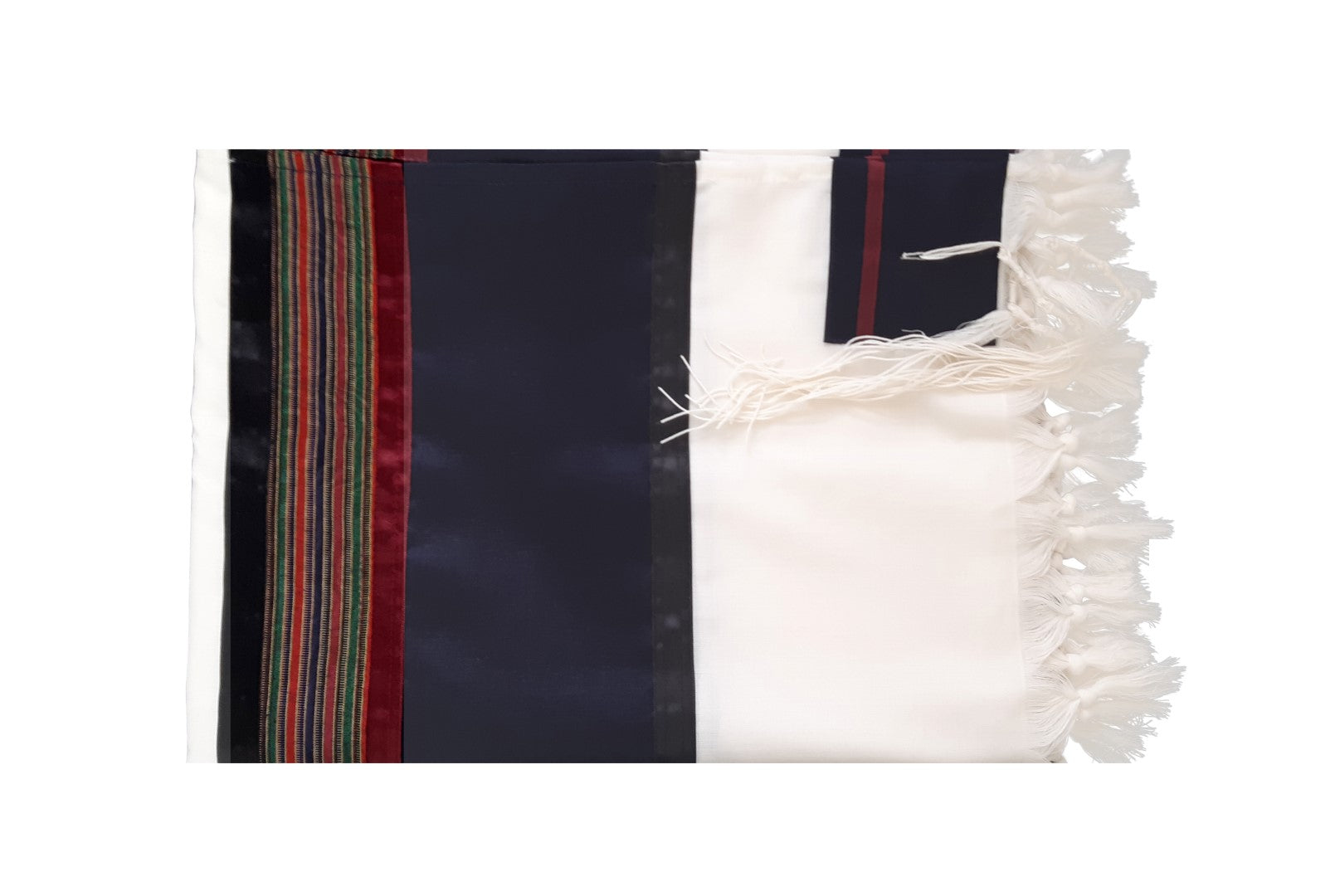 RGB - Dark Blue and Multi-Colors Wool Tallit, Wedding Tallit – Galilee ...
