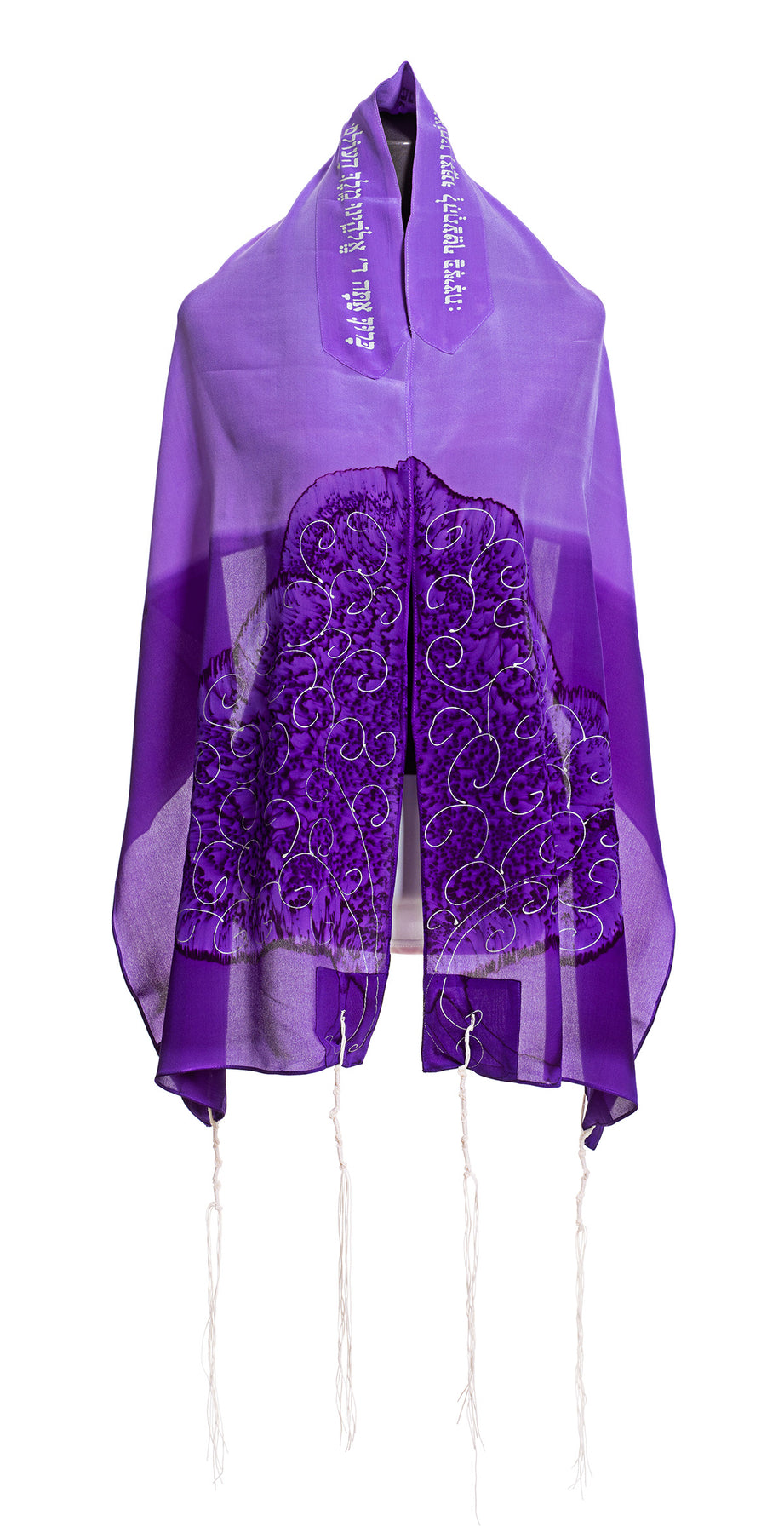 Tree of Life Purple Tallit for Women, Bat Mitzvah - Galilee Silks