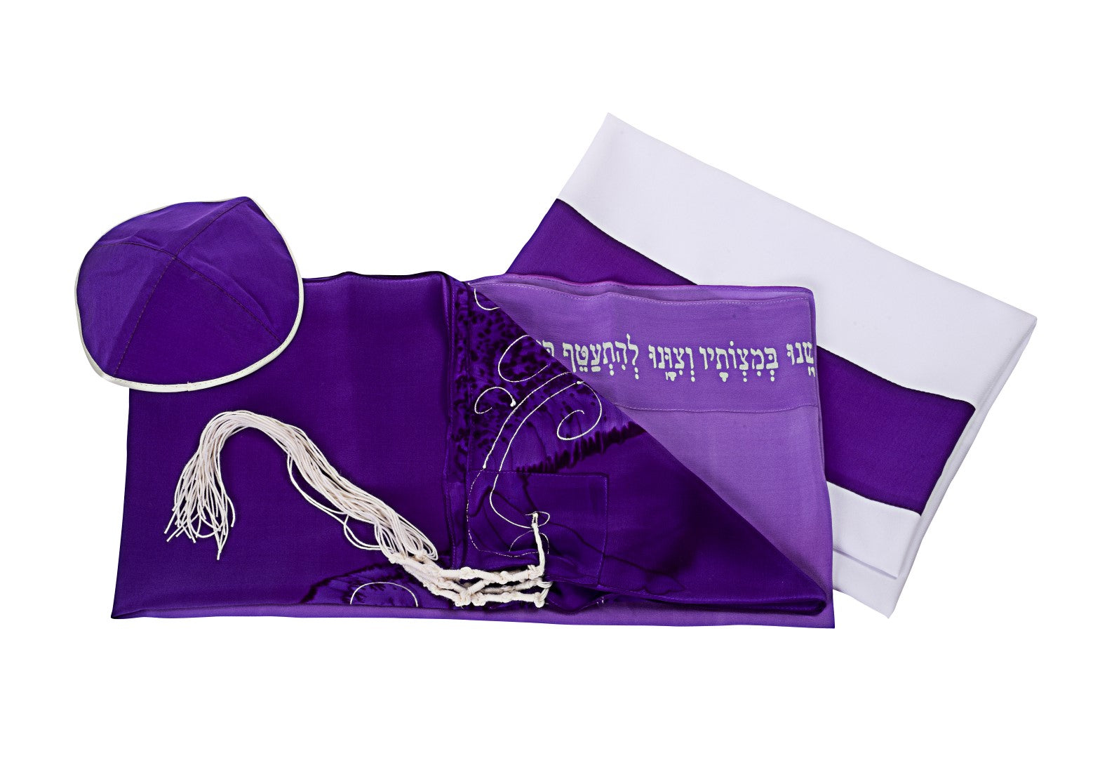 Tree of Life Purple Tallit for Women, Bat Mitzvah - Galilee Silks